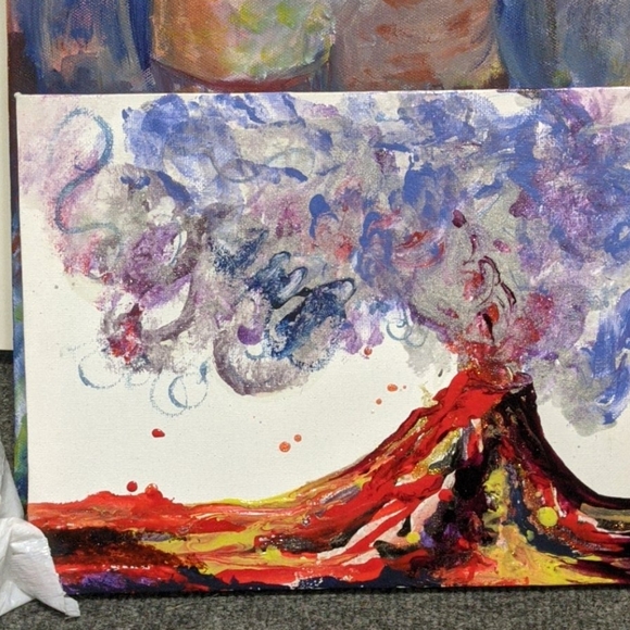 Fairygodmother Emily Jean | Art | Volcano Eruption Smaller Painting ...
